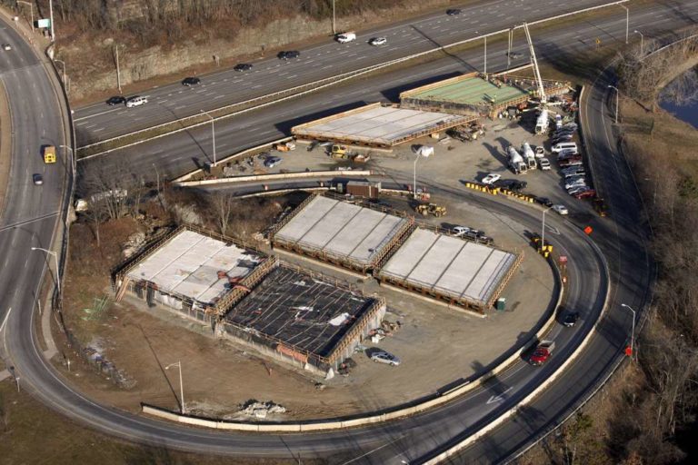 Barnhart Crane is ready to set four prefabricated bridge units in ...