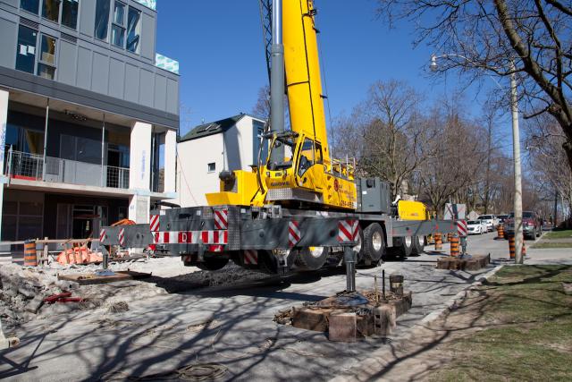 Crane Coming Down at Lifetime and BLVD's Code Condos in Toronto ...