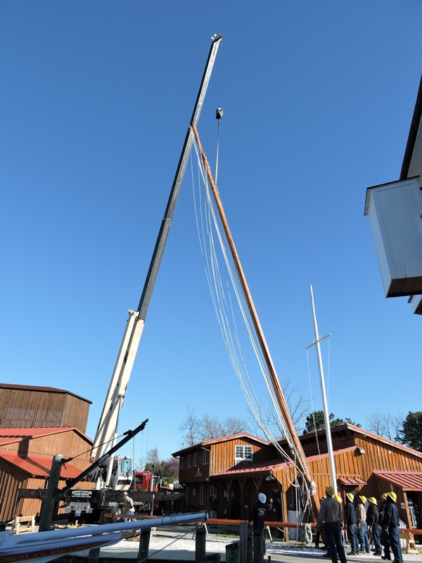 Southern Maryland Crane Rental re-stepped 76-mast @ marine museum ...