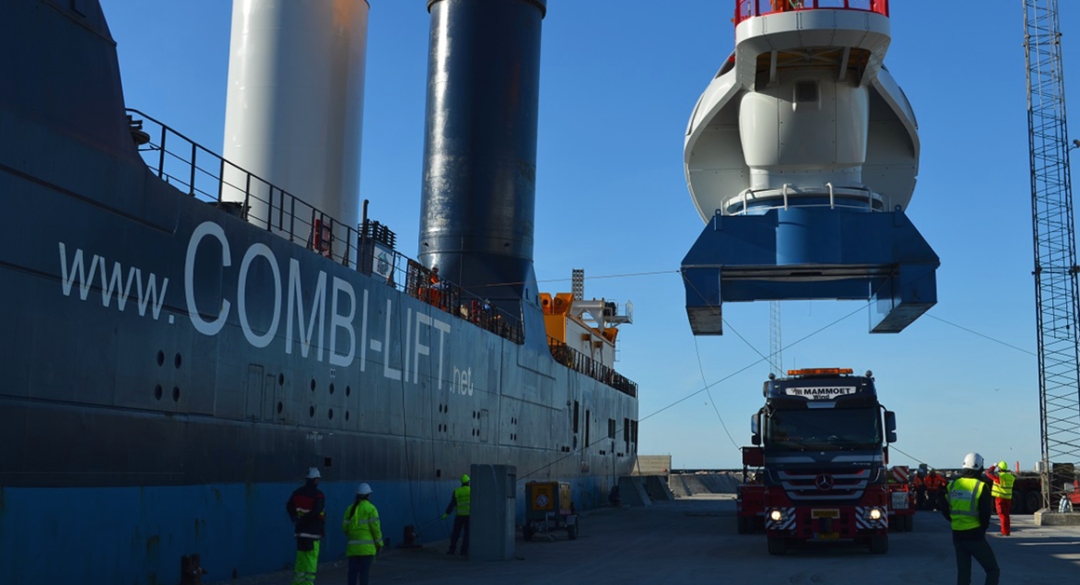 MAMMOET WIND RECORD-BREAKING TRANSPORT OF TURBINE TOWER SECTION ...
