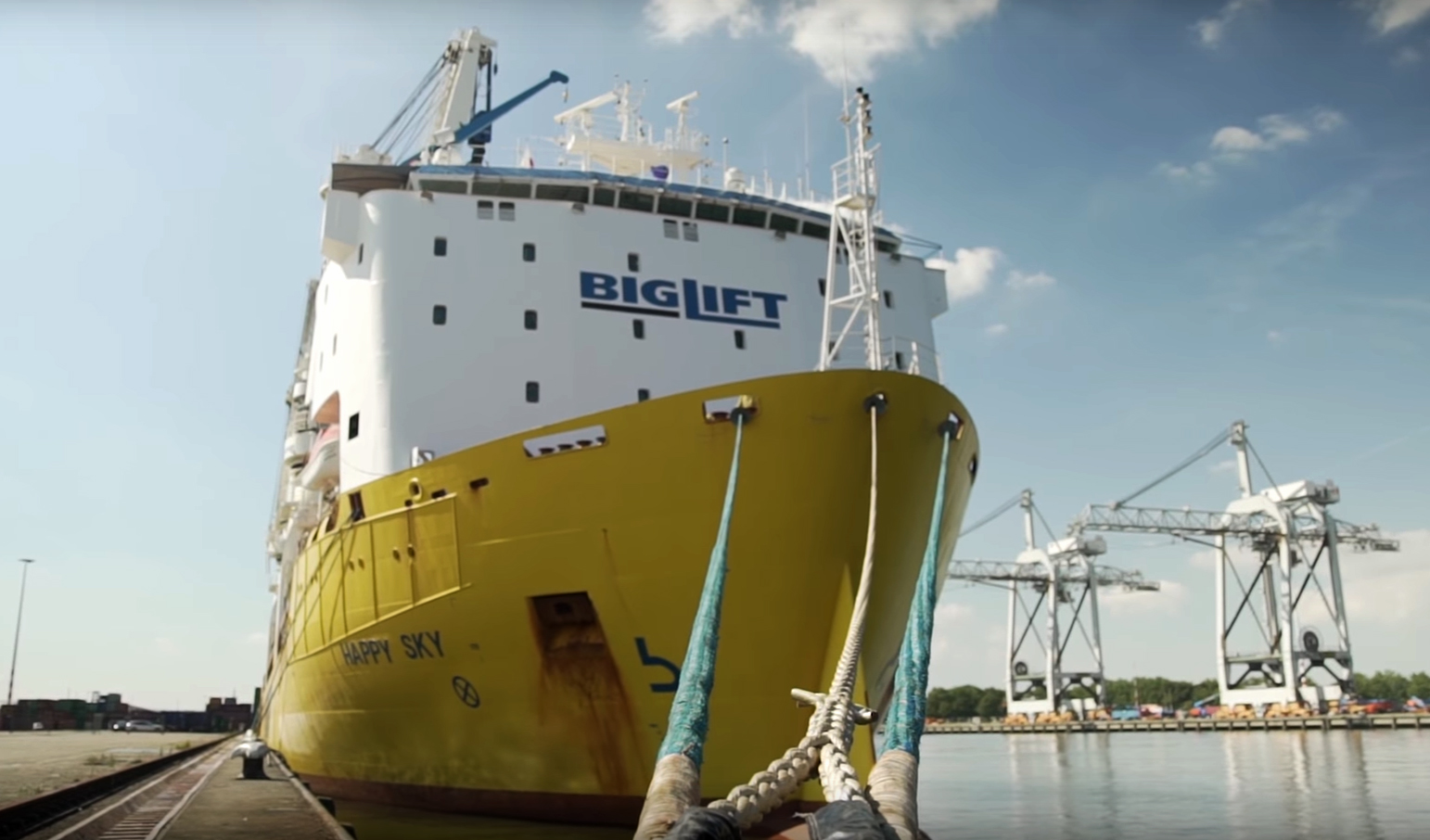 Video of Happy Sky transporting two Ship to Shore Container Cranes from ...