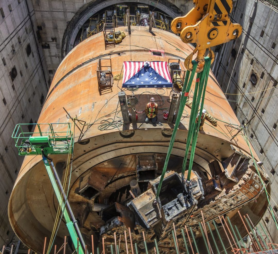 Crews are disassembly Bertha, the massive tunnel-boring machine in ...