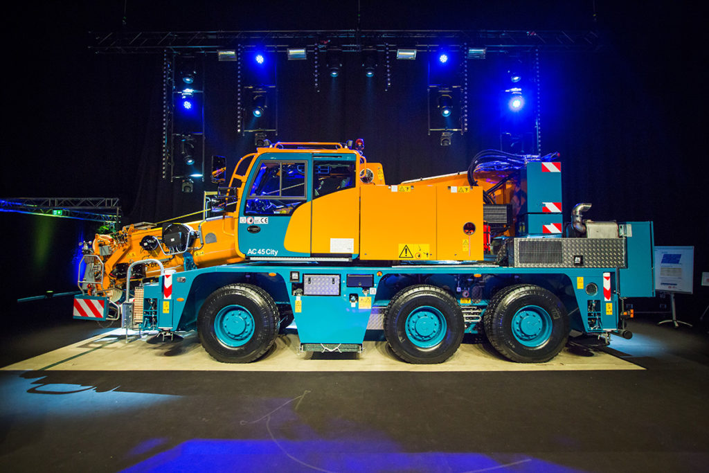 Terex just introduced a new compact All Terrain Crane, the Demag AC 45 ...