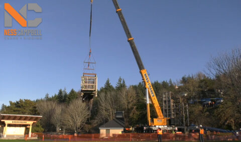 Ness Campbell Crane & Rigging Liebherr All Terrain removing Bridge in Washington in Cool Time ...