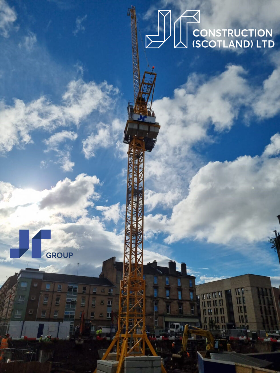 JR Group 62 m Luffing Jib Tower Crane becomes fixture on Glasgow ...