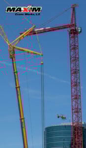 Maxim Crane erects 240' Potain Tower Crane with Liebherr All Terrain in ...